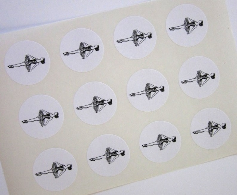 Ballerina Ballet Dancer Stickers One Inch Round Seals | Etsy