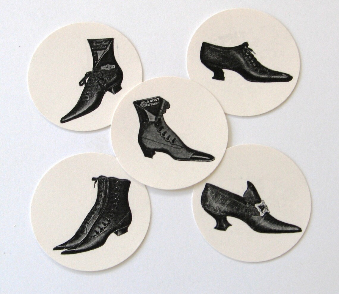 Vintage Shoe Tags Round Paper Gift Tags Set of 10 - Etsy