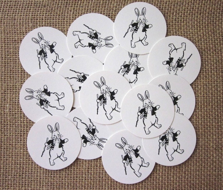 Bunny Rabbit Stickers One Inch Round Seals | Etsy