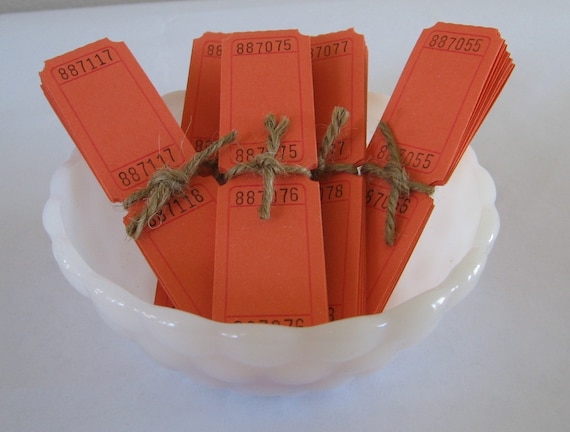 Carnival Tickets Orange Set of 24 | Etsy