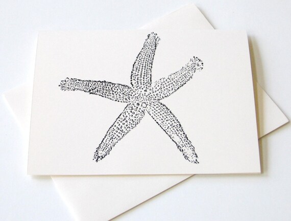 Starfish Note Card Set of 4 With Matching Envelopes | Etsy