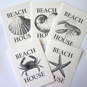 Beach House Tags Round Gift Tags Set of 10 Crab, Lobster, Starfish ...