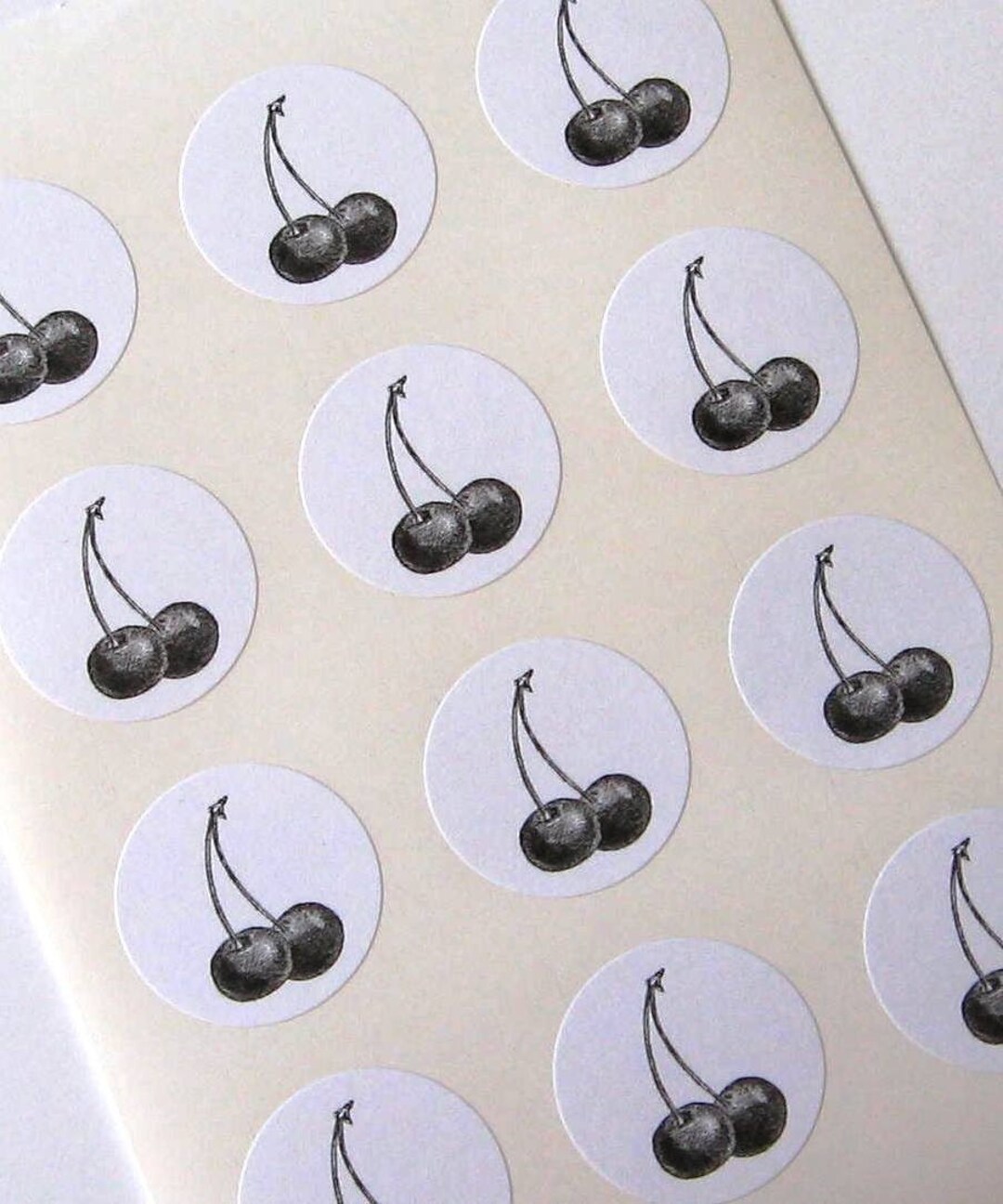 Cherries Stickers One Inch Round Seals - Etsy