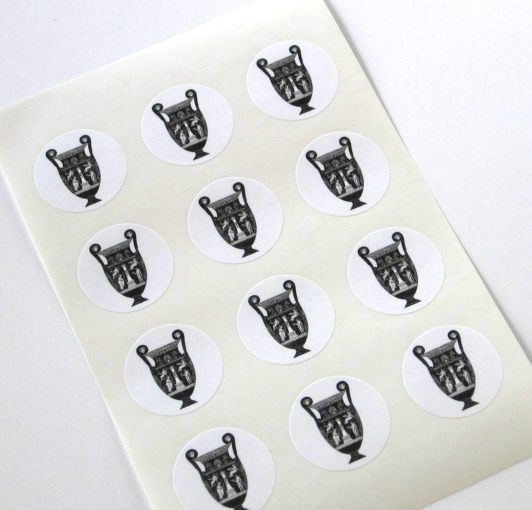 Greek Vase Stickers One Inch Round Seals | Etsy