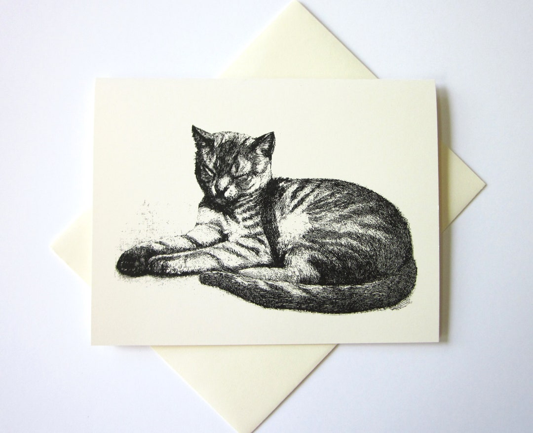 Cat Note Cards Stationery Set of 10 Cards With Matching Envelopes - Etsy