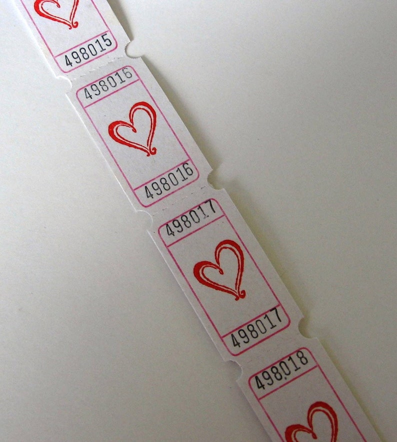 Red Heart Carnival Tickets - Etsy