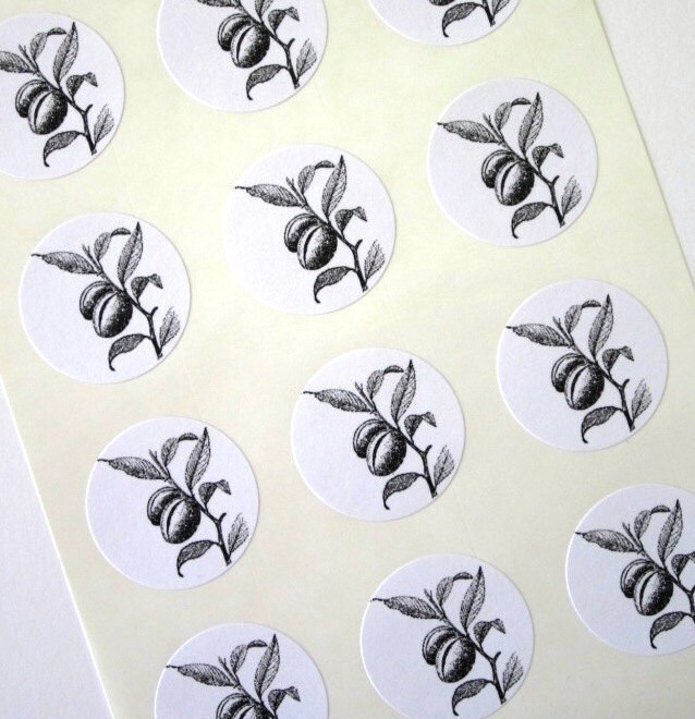 Almond Plant Stickers One Inch Round Seals - Etsy