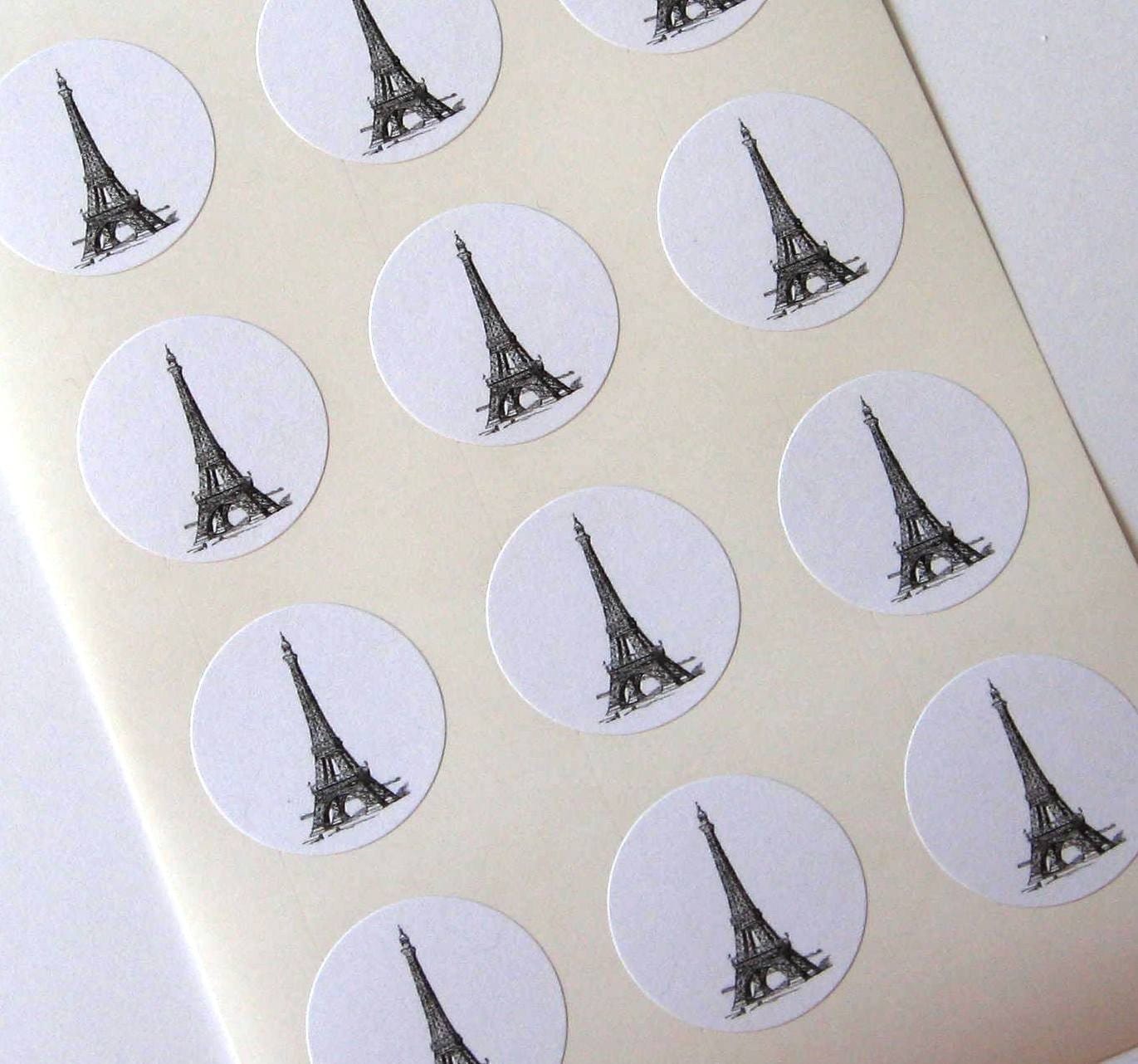 Eiffel Tower Stickers One Inch Round Seals - Etsy