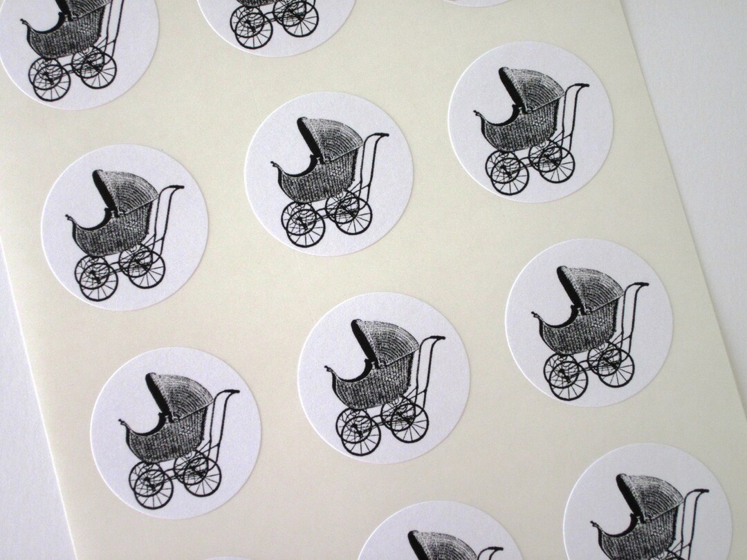 Pram Baby Carriage Stickers One Inch Round Seals - Etsy