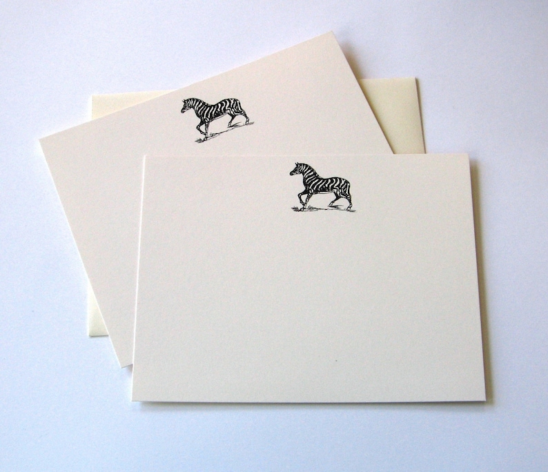 Zebra Note Flats With Matching Envelopes Set of 12 Note Cards - Etsy