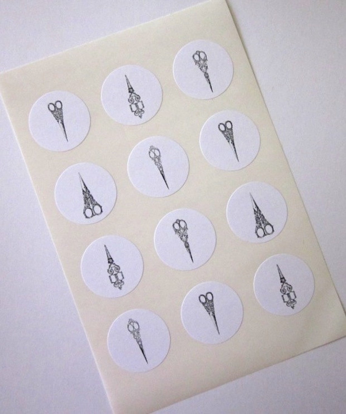 Vintage Scissors Stickers One Inch Round Seals - Etsy