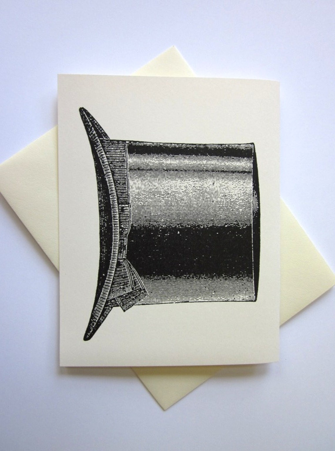 Top Hat Note Cards Stationery Set of 10 Cards in White or - Etsy