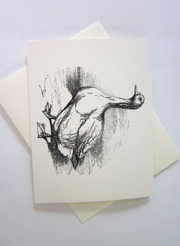 Goose Cards Set of 10 in White or Light Ivory With Matching | Etsy