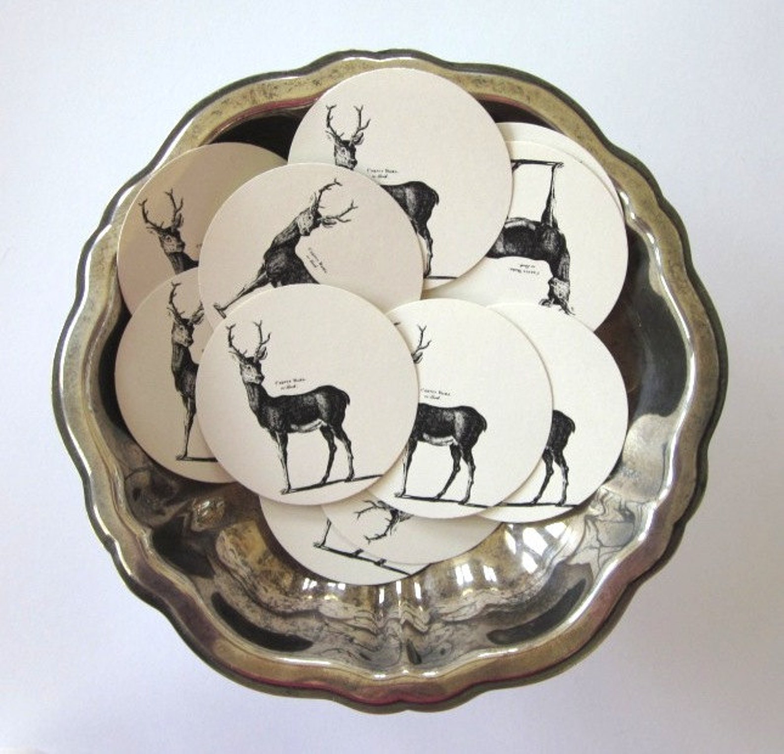 Deer Tags Round Paper Gift Tags Set of 10 - Etsy