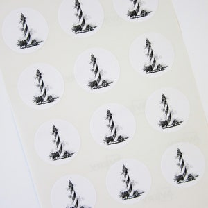 Lighthouse Stickers One Inch Round Seals - Etsy