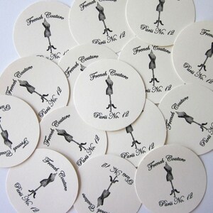 Dressform French Couture Tags Round Paper Gift Tags Set of 10 - Etsy