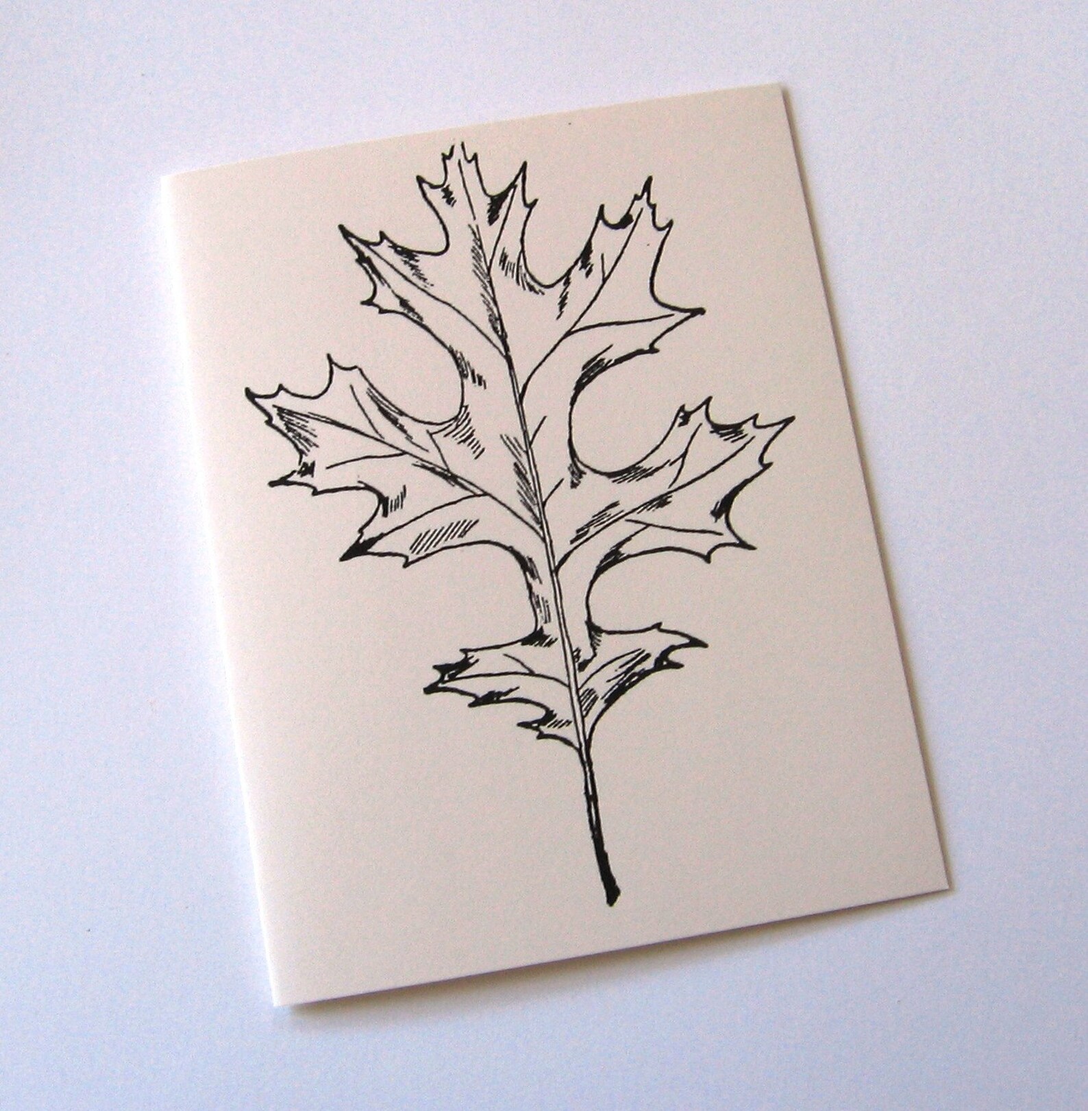 Leaf Note Cards Stationery Set of 10 Cards in White or Light Ivory With ...