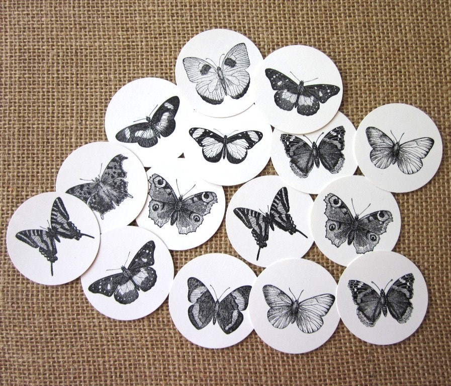 Butterfly Tags Round Paper Gift Tags Set of 10 - Etsy