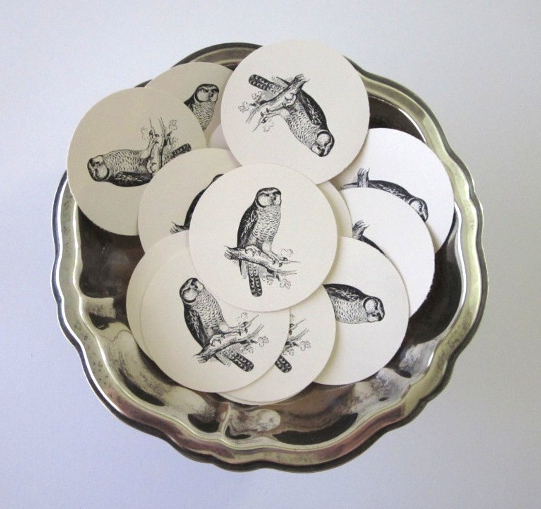 Owl Tags Round Gift Tags Set of 10 - Etsy