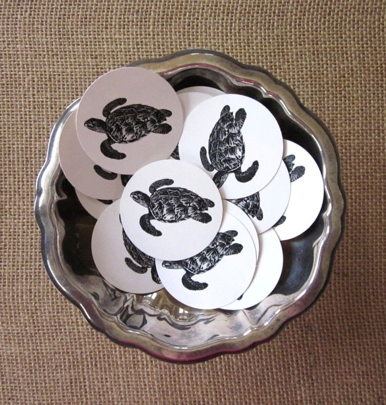 Sea Turtle Tags Round Paper Gift Tags Set of 10 | Etsy