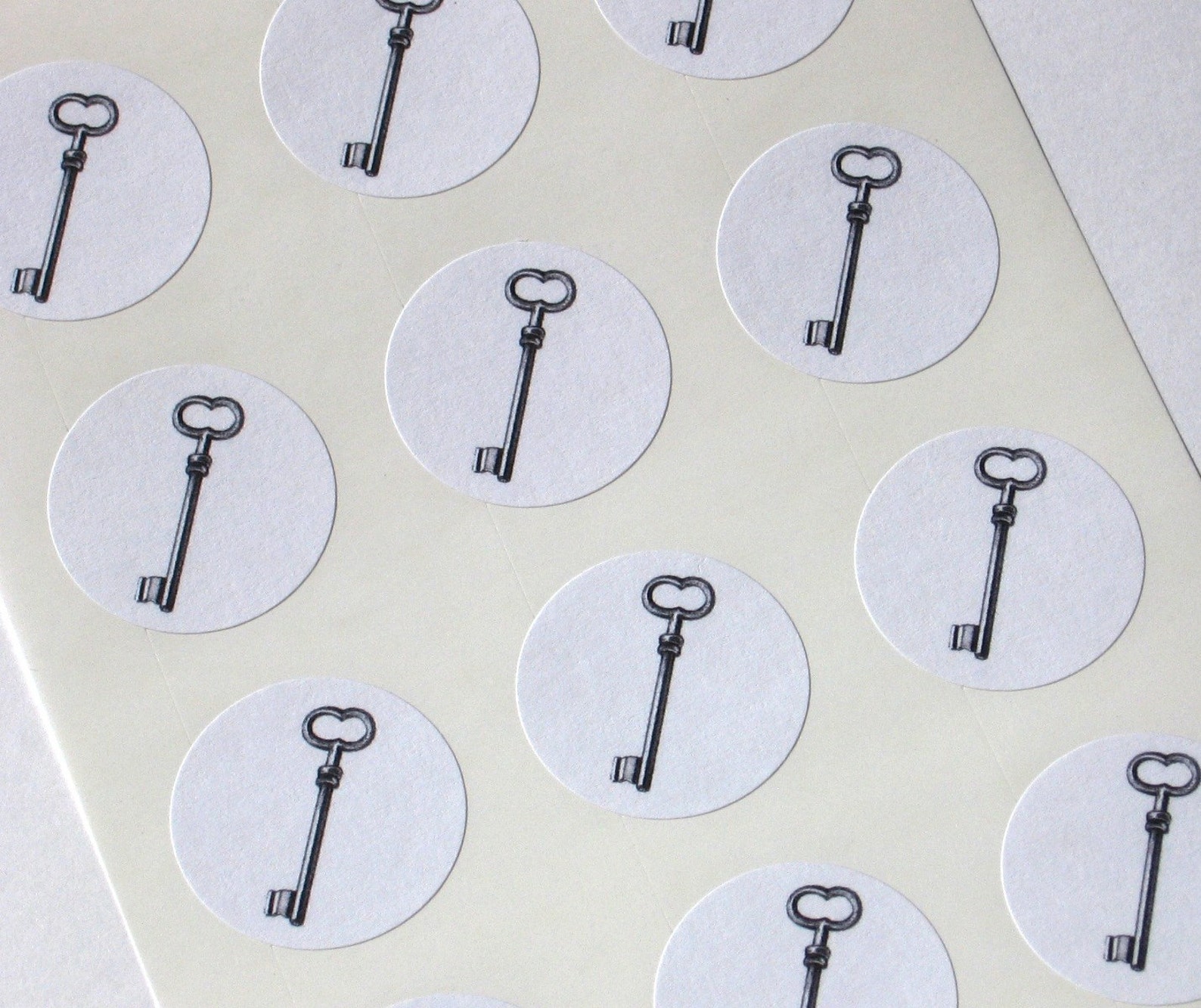 Key Stickers One Inch Round Seals | Etsy