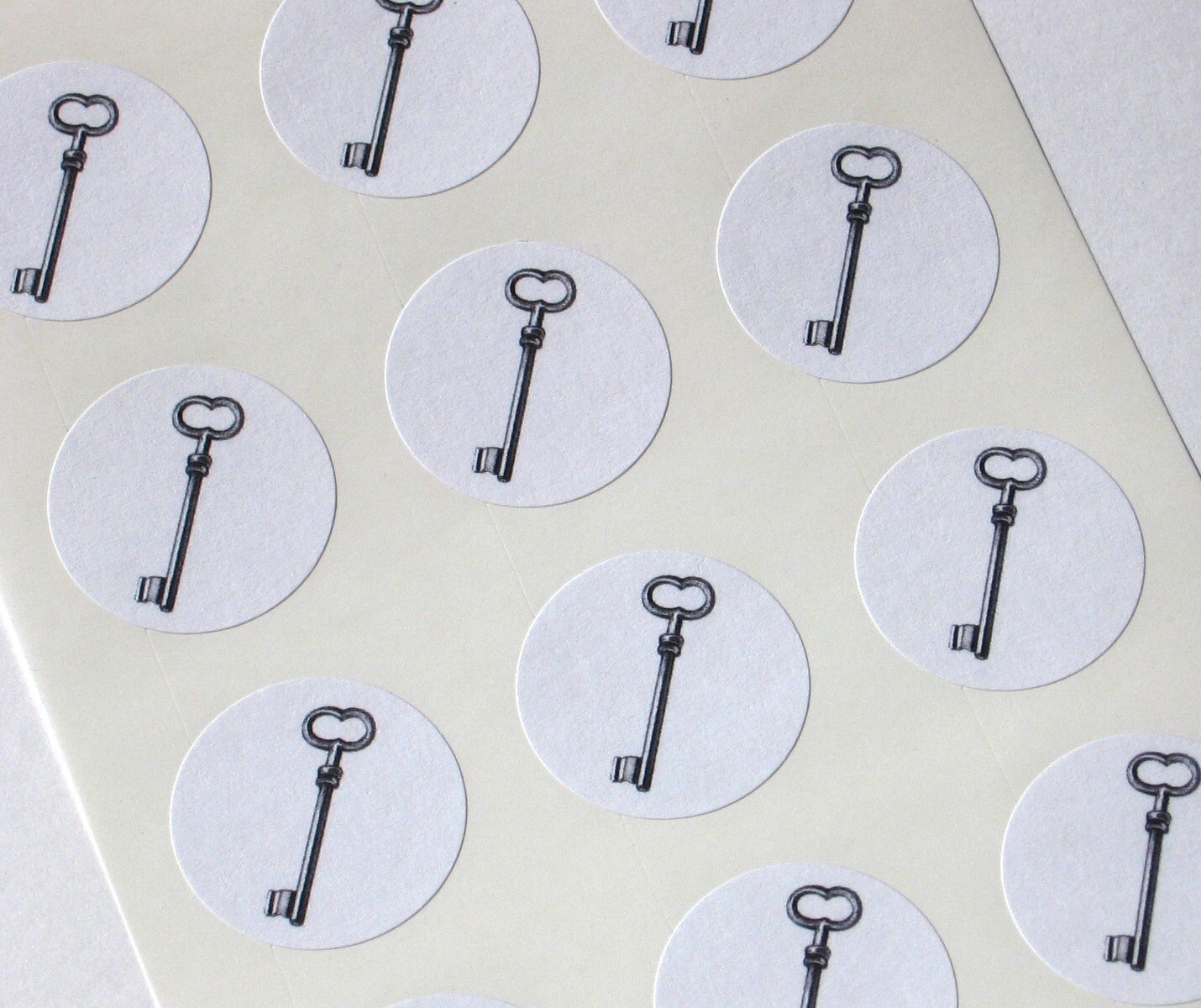 Key Stickers One Inch Round Seals - Etsy