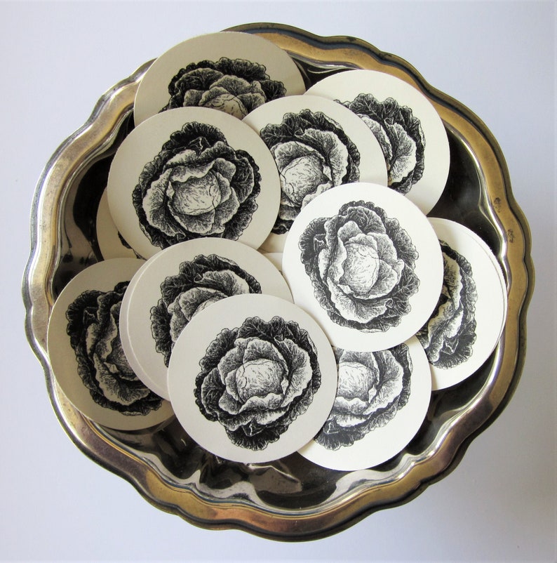 Cabbage Lettuce Tags Round Gift Tags Set of 10 - Etsy