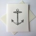 Anchor Note Cards Stationery Set of 10 Cards in White or Light Ivory ...