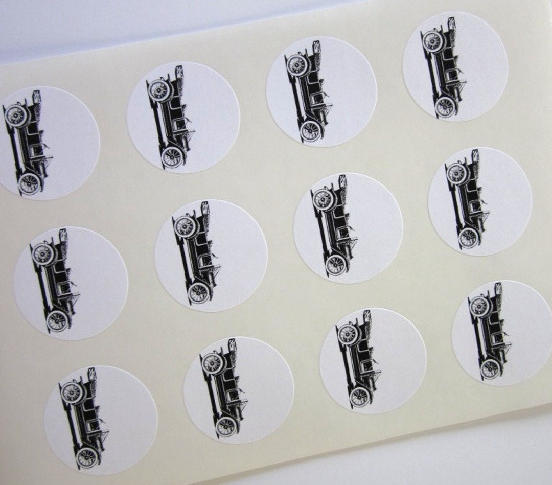 Vintage Car Stickers One Inch Round Seals - Etsy