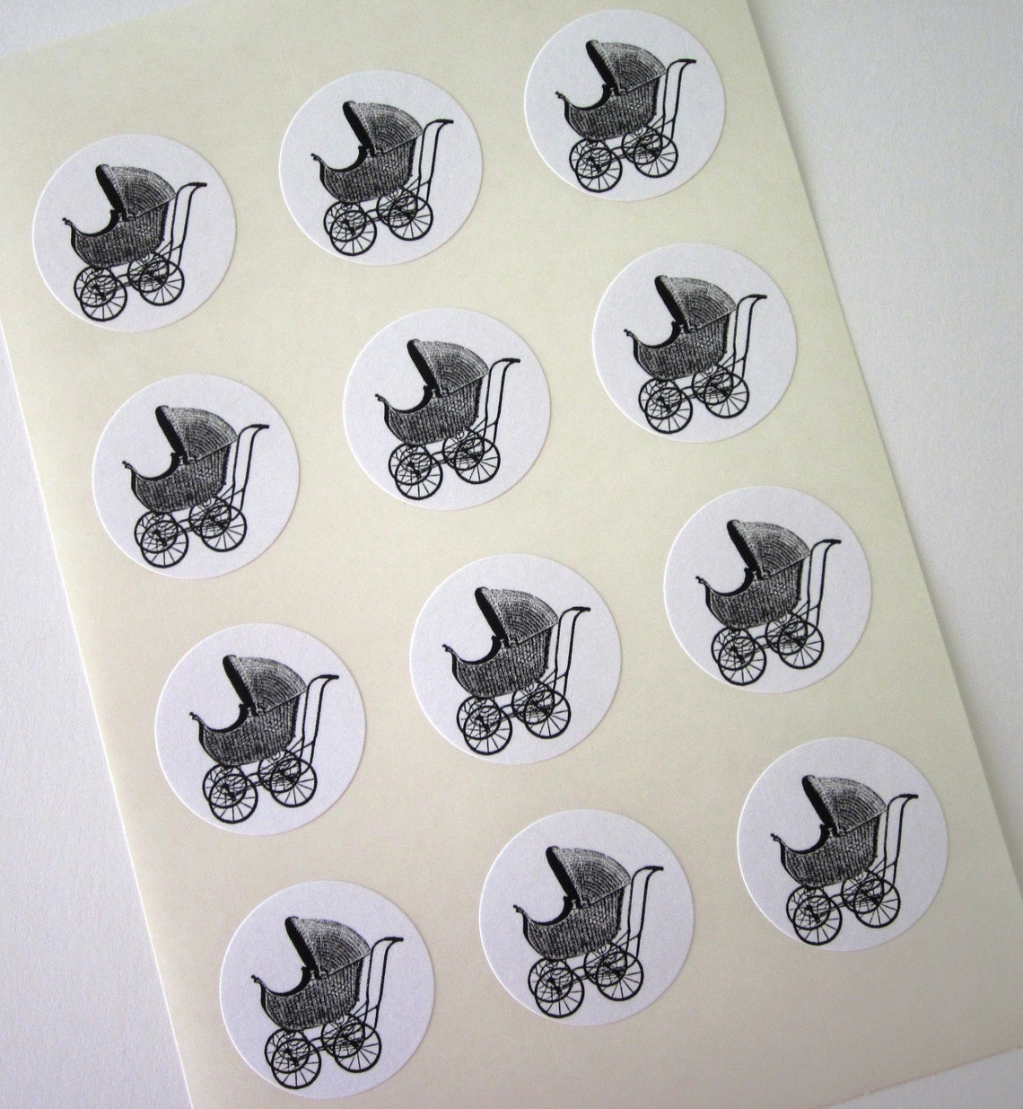 Pram Baby Carriage Stickers One Inch Round Seals - Etsy