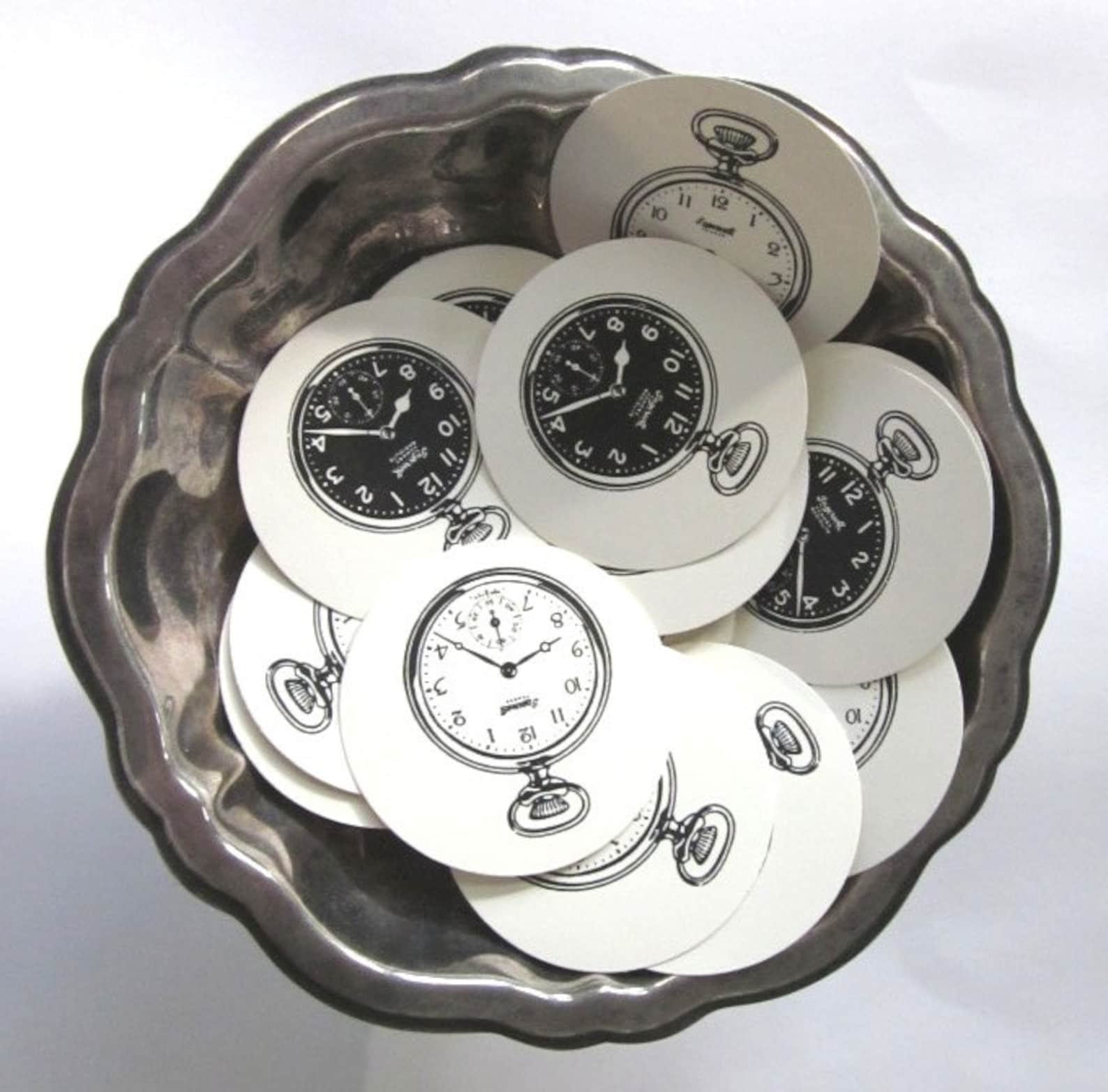 Pocket Watch Tags Round Paper Gift Tags Set of 10 - Etsy