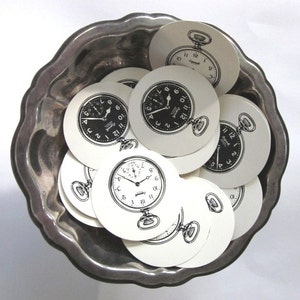 Pocket Watch Tags Round Paper Gift Tags Set of 10 - Etsy