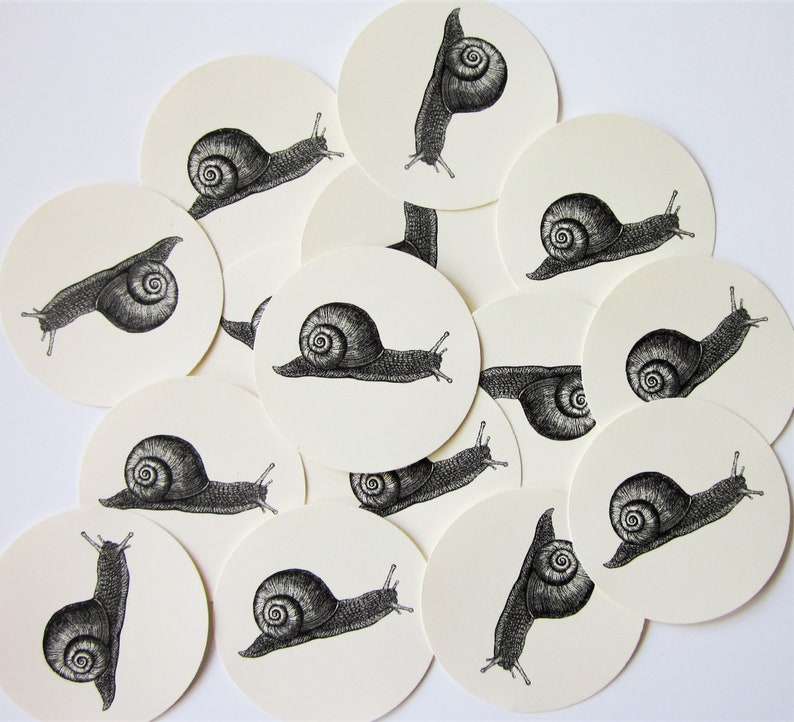 Snail Tags Round Gift Tags Set of 10 - Etsy