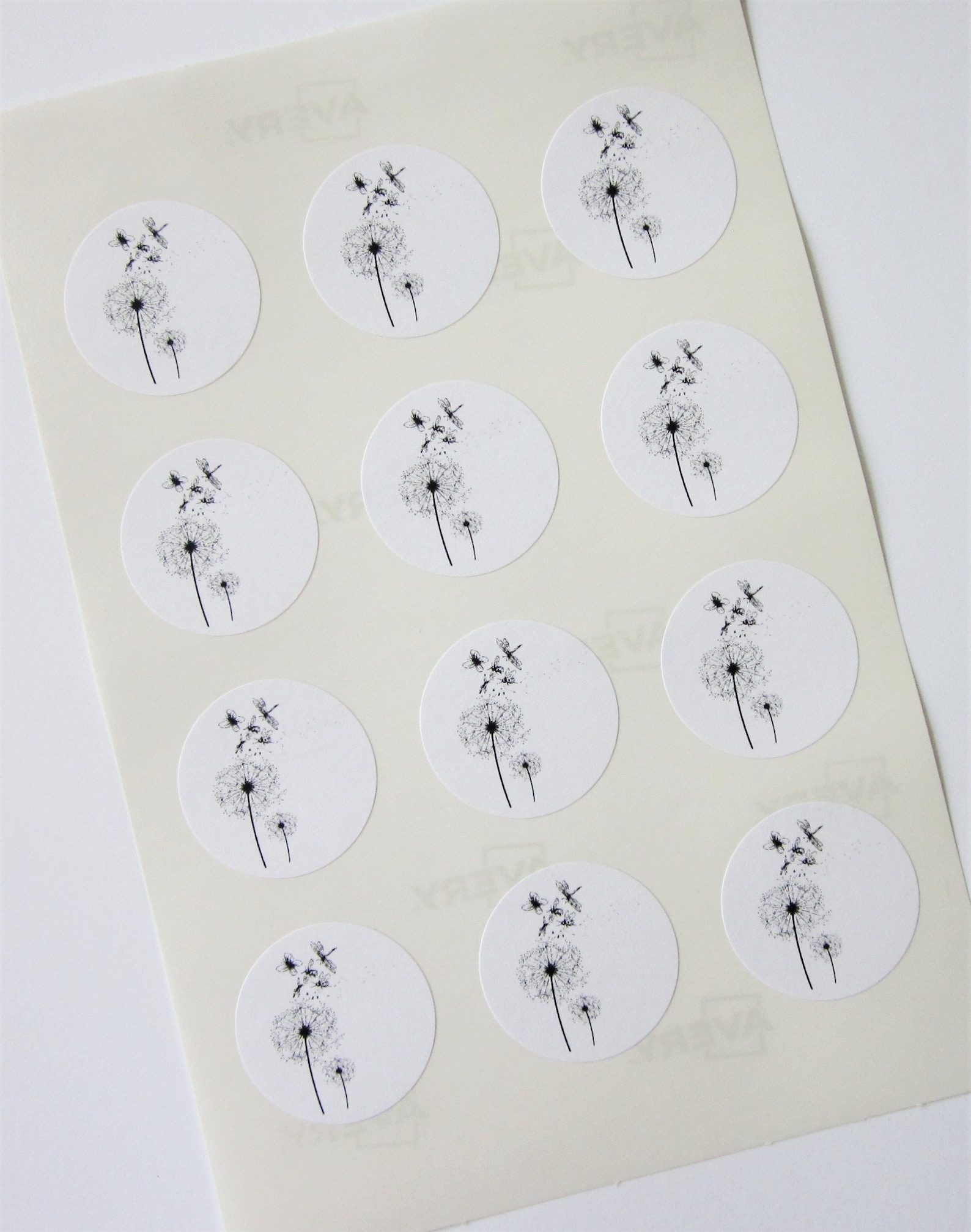 Dandelion Wildflower Flower Stickers One Inch Round Seals - Etsy