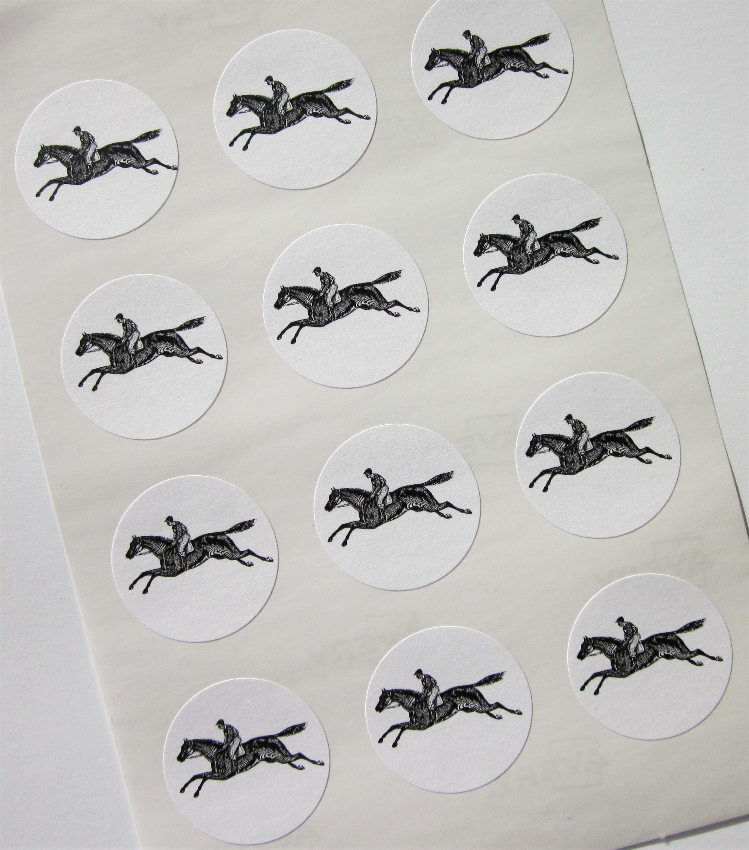 Jockey Rider Racing Horse Stickers One Inch Round Seals - Etsy
