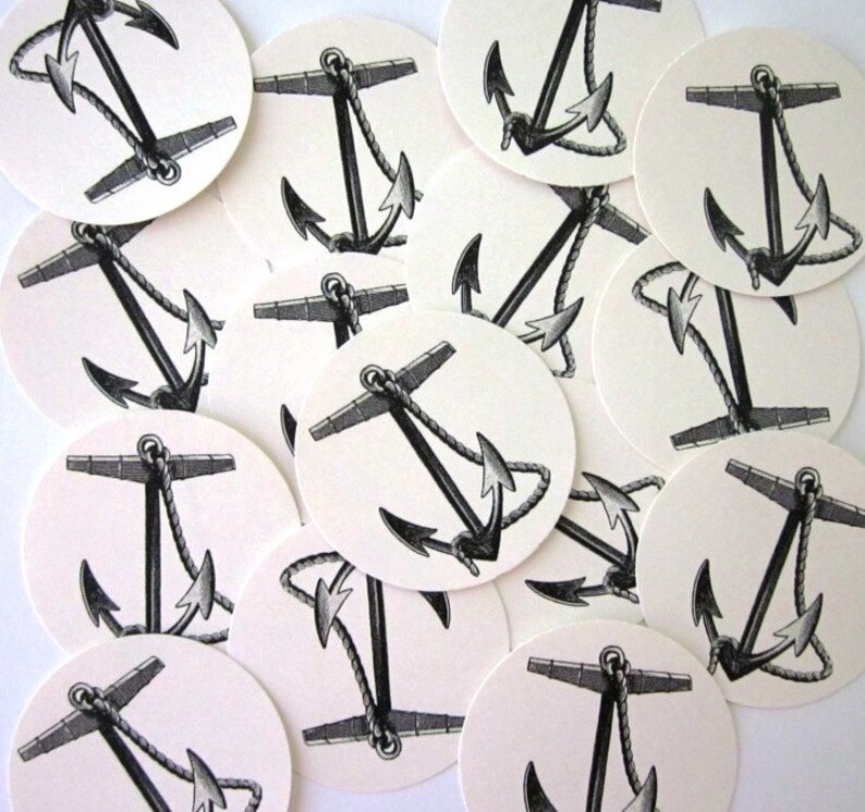 Anchor and Rope Tags Round Paper Gift Tags Set of 10 - Etsy