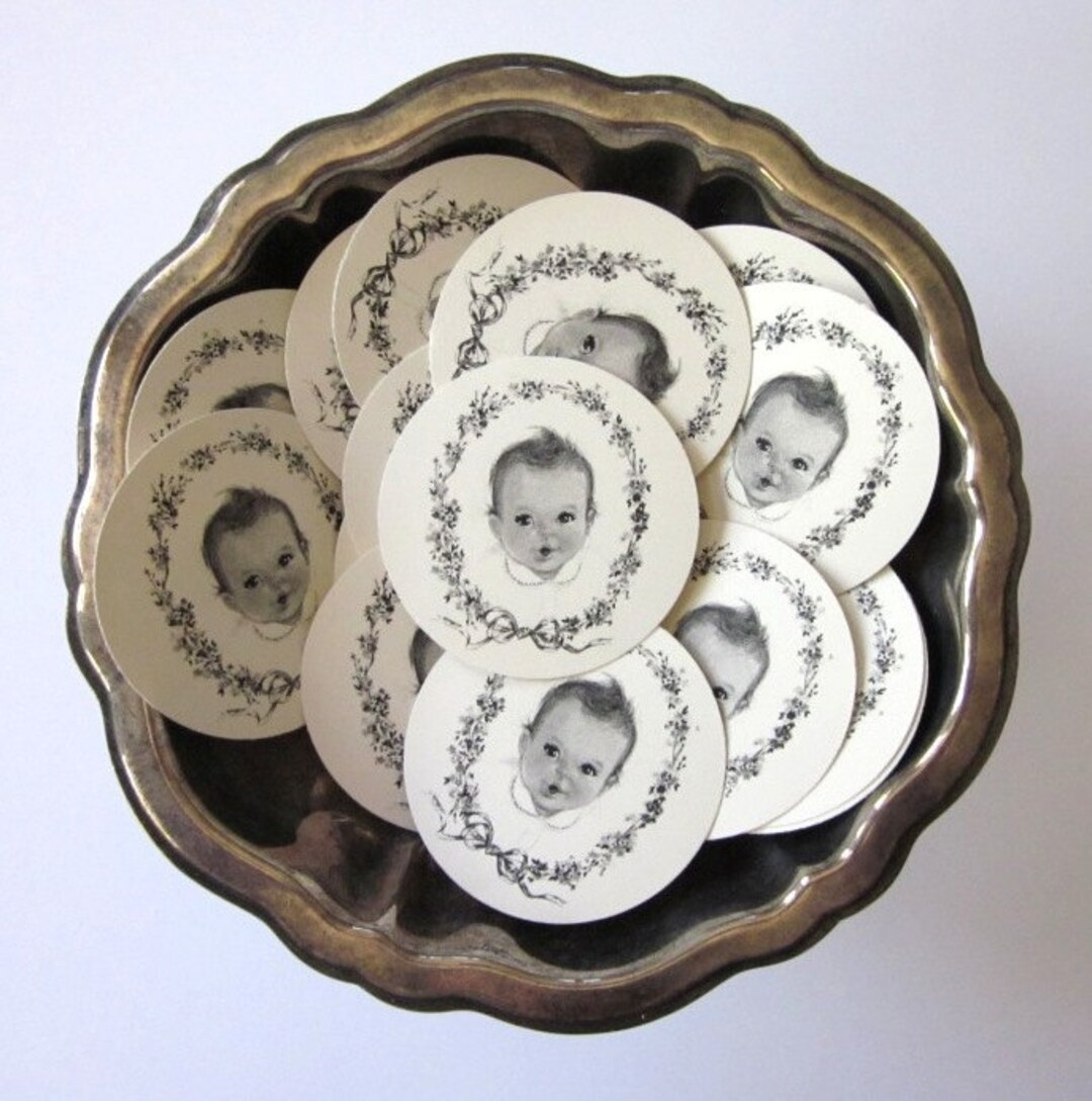 Baby Tags Round Paper Gift Tags Set of 10 - Etsy