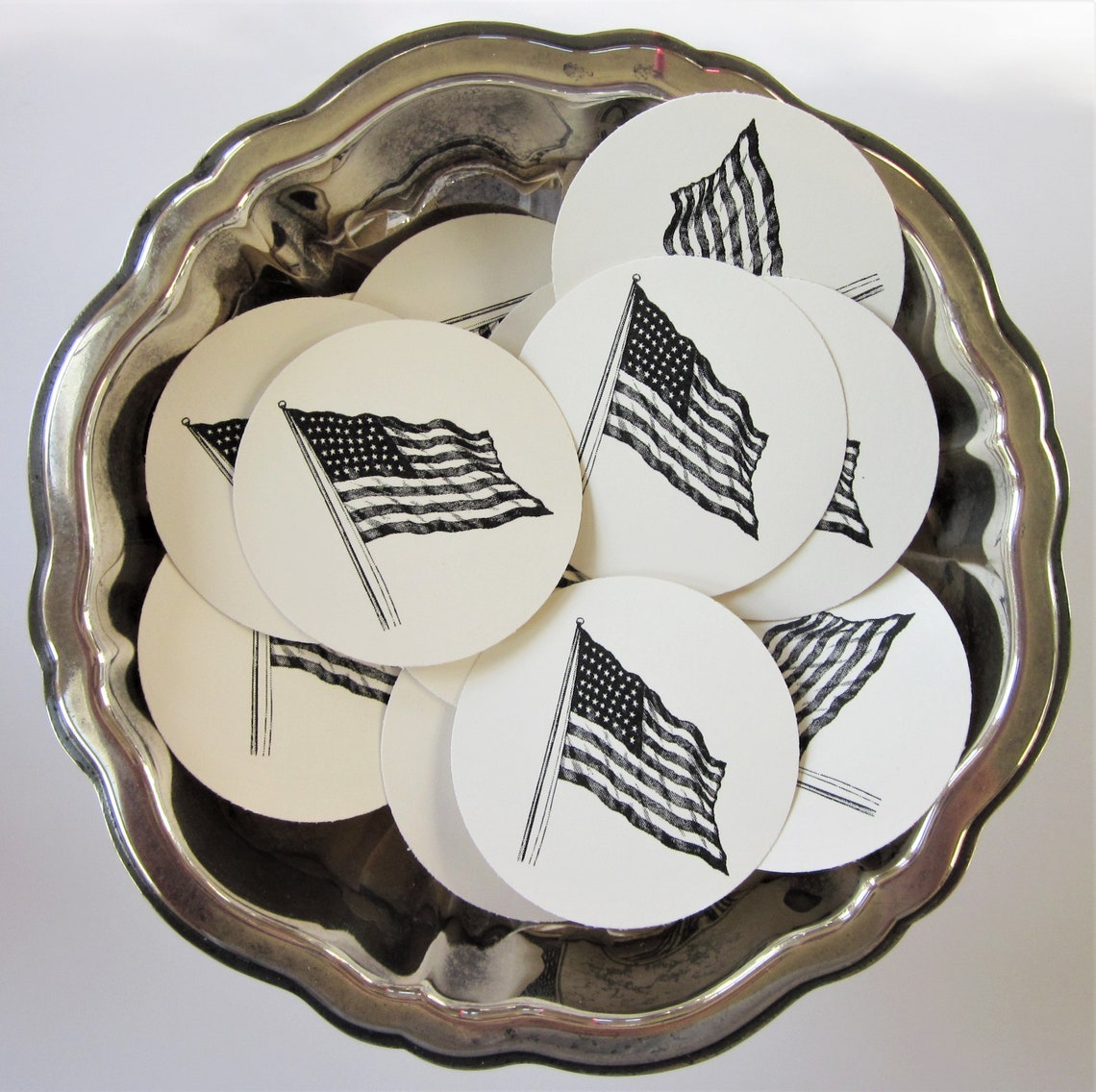 American Flag Tags Round Gift Tags Set of 10 - Etsy