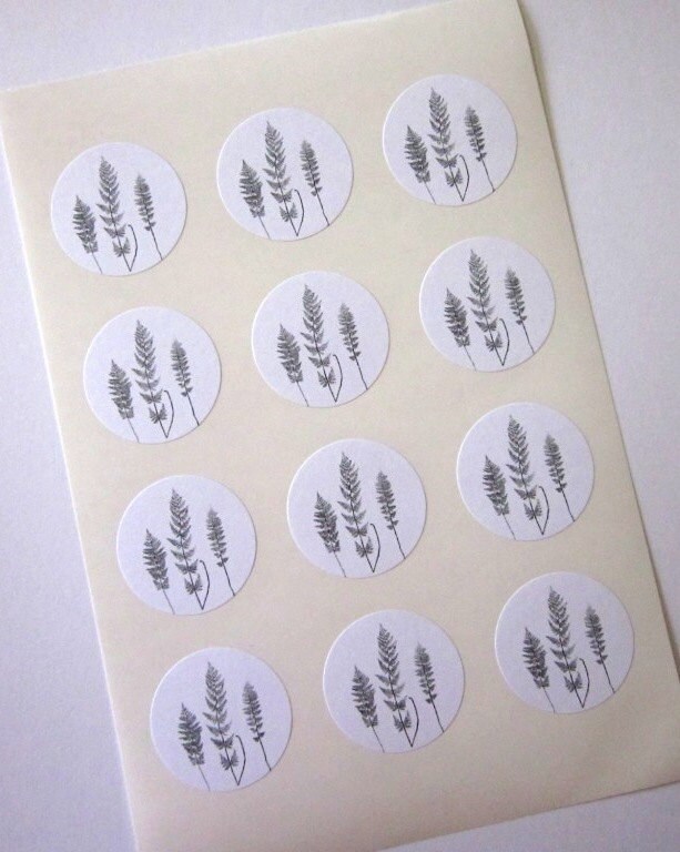 Fern Stickers One Inch Round Seals - Etsy