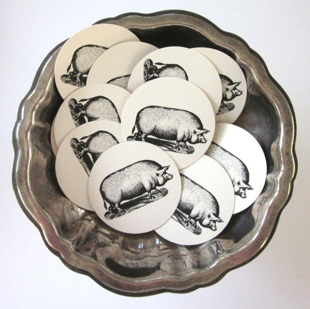 Pigtags Round Paper Gift Tags Set of 10 - Etsy UK
