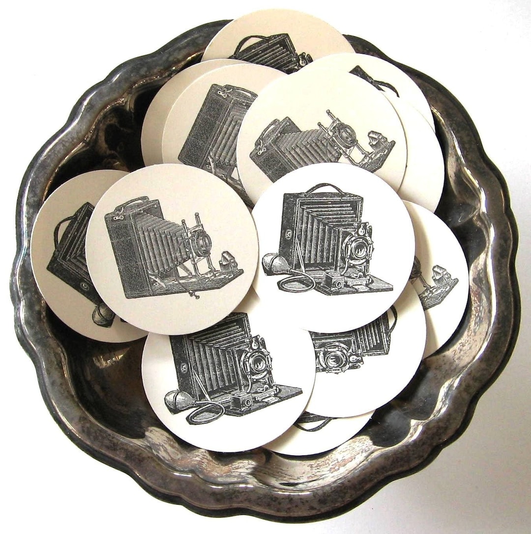 Vintage Camera Tags Round Gift Tags Set of 10 - Etsy