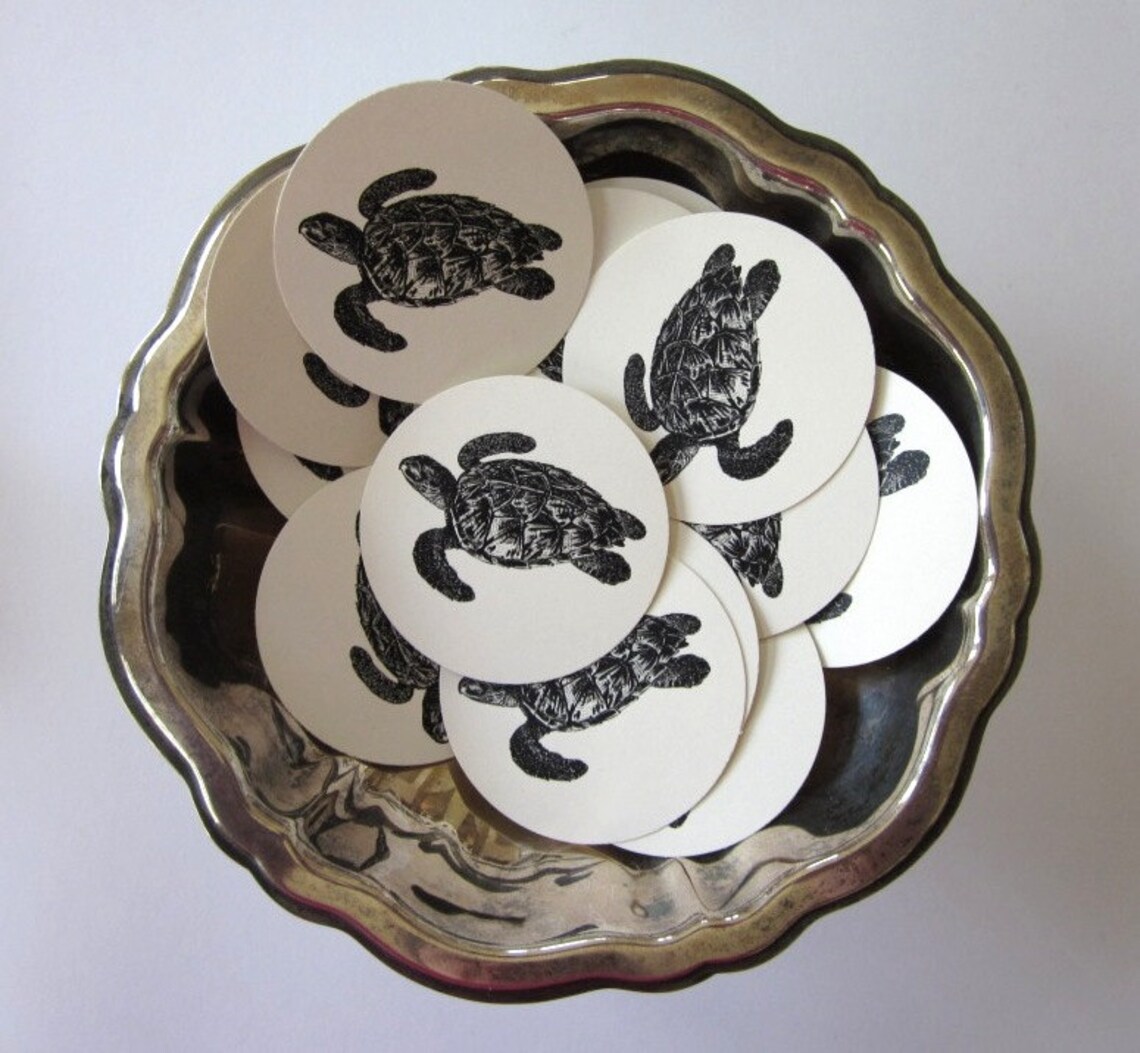 Sea Turtle Tags Round Paper Gift Tags Set of 10 - Etsy