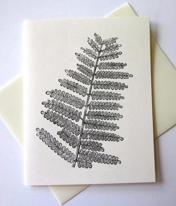 Fern Leaf Note Cards Stationery Set of 10 Cards | Etsy