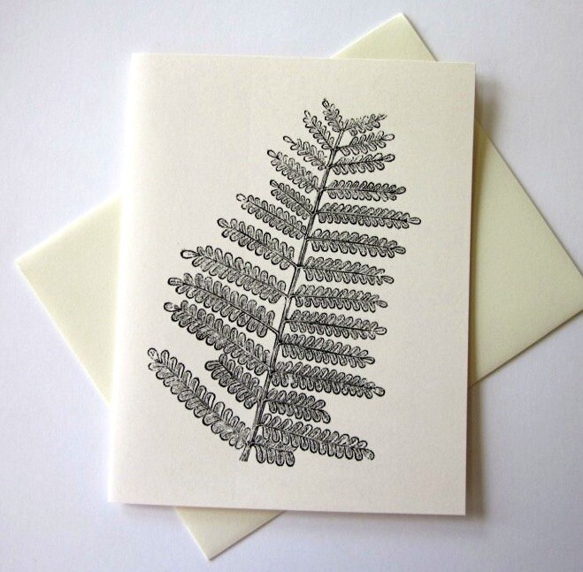 Fern Leaf Note Cards Stationery Set of 10 Cards - Etsy