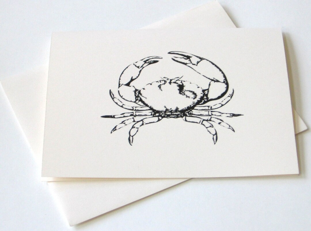 Crab Note Cards Set of 10 Cards With Matching Envelopes - Etsy