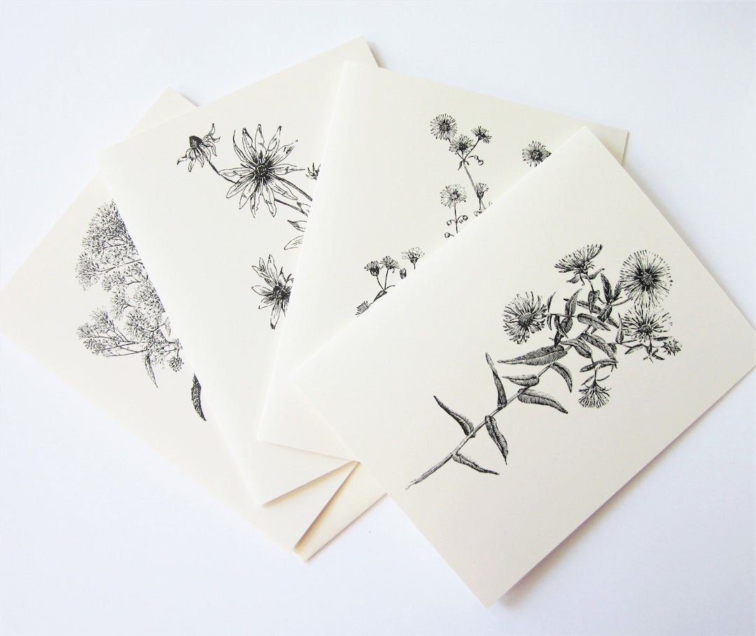 Wildflower Note Cards Set of 12 With Matching Envelopes - Etsy