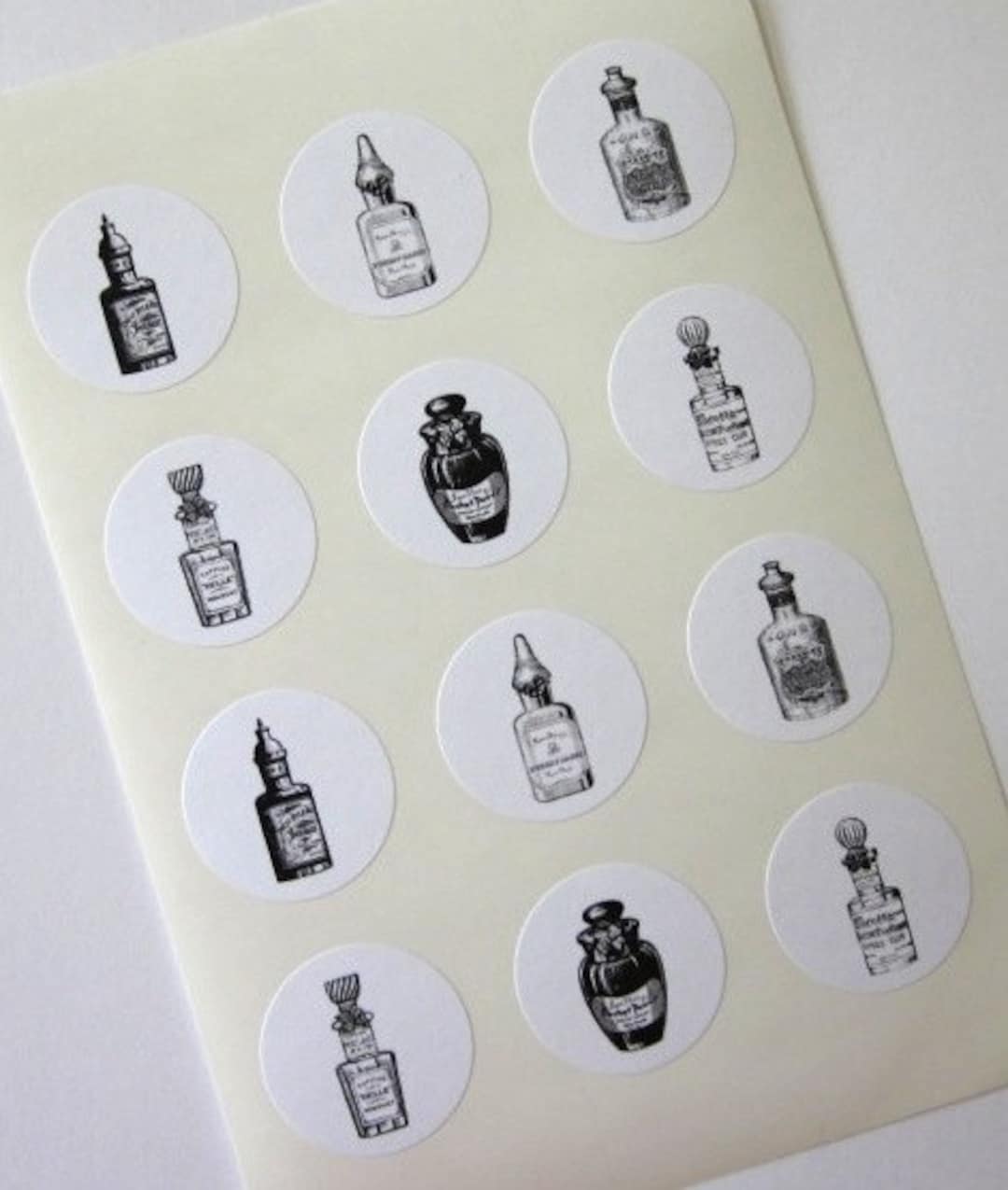Vintage Perfume Bottle Stickers One Inch Round Seals - Etsy