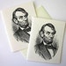 Abraham Lincoln Note Cards Stationery Set of 10 Cards in White or Light ...