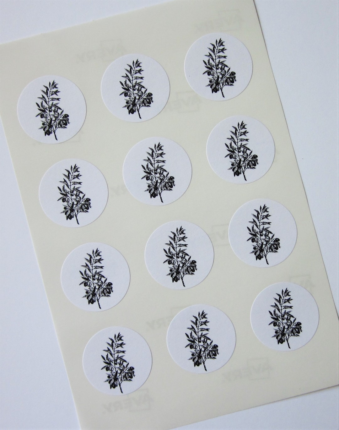 Olive Branch Stickers One Inch Round Seals - Etsy