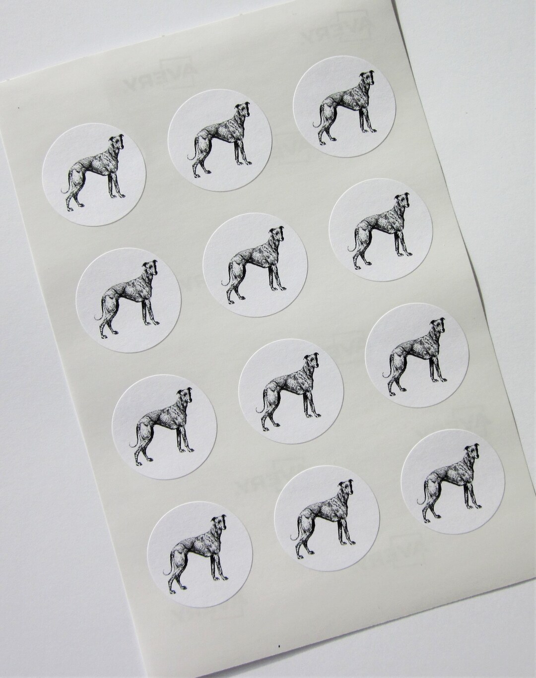 Greyhound Dog Stickers One Inch Round Seals - Etsy
